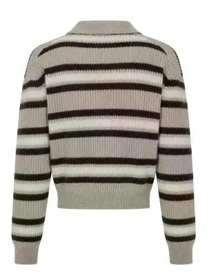 Brunello Cucinelli Striped Ribbed Cardigan - Grey