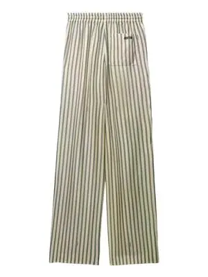 Versace Printed Silk Twill Pajama Style Trousers - Neutrals