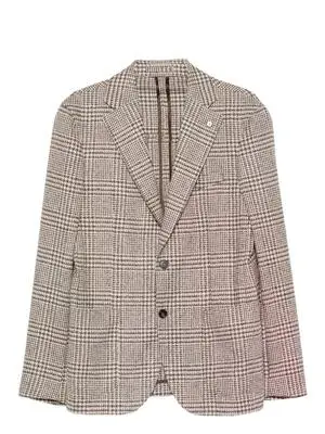 LUIGI BIANCHI MANTOVA Prince Of Wales Check Blazer - Neutrals