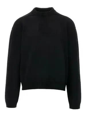 Rick Owens Ribbed-trim Drop-shoulder Sweater - Black