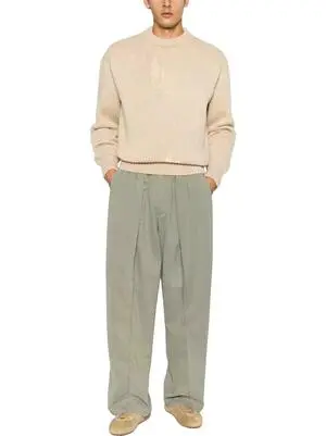 Malo Crew Neck Ribbed Knit Sweater - Neutrals