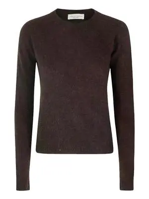 ROBERTO COLLINA Crew-neck Long-sleeve Sweater - Brown