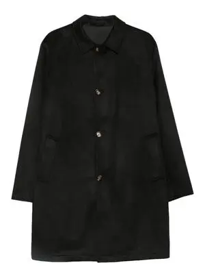 KIRED Single-breasted Cashmere Coat - Black