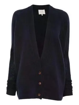 ALYSI Cashmere V-neck Cardigan - Blue