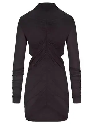 Rick Owens Ruched Cut-out Mini Dress - Black
