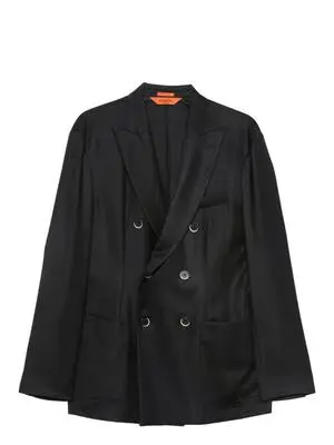 Barena Venezia Double-breasted Peak-lapel Jacket - Black