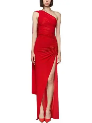 ATU BODY COUTURE One-shoulder Ruched Maxi Dress - Red