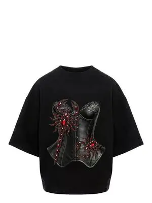 HAMZA Scorpion-print T-shirt - Black