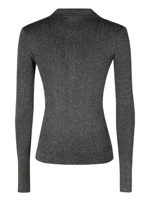 ROBERTO COLLINA Roberto Collina Ribbed Polo-Collar Sweater With Metallic Finish