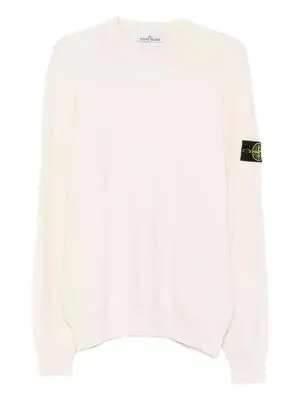 Stone Island Stone Island Logo Patch Crew Neck Sweater Neutrals