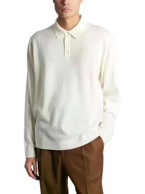 ROBERTO COLLINA Long-sleeve Fine Knit Polo Sweater - Neutrals