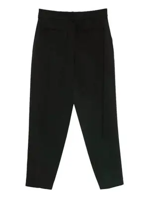 PT TORINO Pleated Tapered-leg Trousers - Black