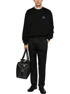 Dolce & Gabbana Logo Plaque Crew Neck Sweater - Black