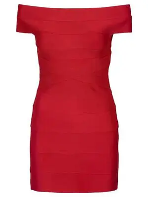 ROTATE BY BIRGER CHRISTENSEN Off-shoulder Mini Dress - Red