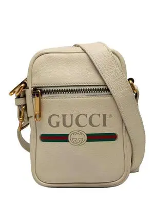 GUCCI 2000-2015 Mini Grained Calfskin Logo Crossbody Bag