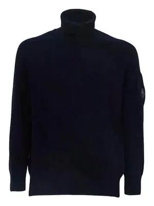 C.P. COMPANY Lens Turtleneck Sweater - Blue