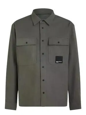 Karl Lagerfeld Logo-patch Flannel Shirt - Grey