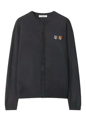 Maison Kitsuné Fox-patch Cardigan - Grey
