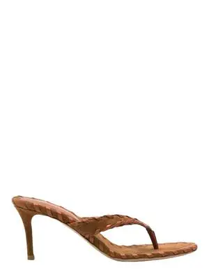 GIANVITO ROSSI Braided Strap Stiletto Sandals - Brown