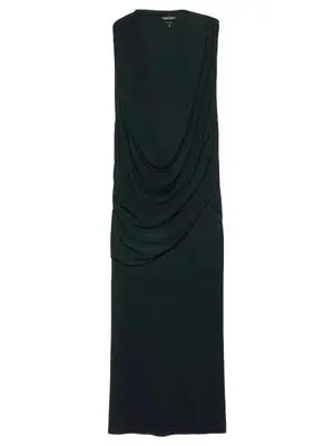 TOM FORD Crepe Jersey Asymmetric Draped Cocktail Dress - Black