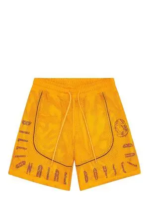 BILLIONAIRE BOYS CLUB Logo Print Mesh Shorts - Orange