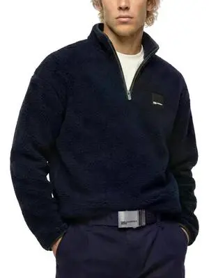 Karl Lagerfeld Karl Lagerfeld Jeans Boxy Half-Zip Fleece Sweater Blue