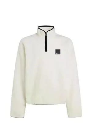 Karl Lagerfeld Boxy Half-zip Fleece Sweatshirt - White