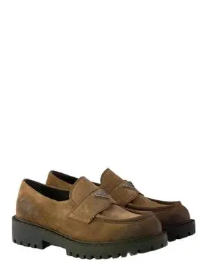 PRADA Prada Aged Suede Loafers