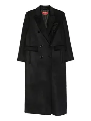 MAX MARA Virgin Wool Double-Breasted Peak Lapel Coat