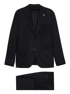 LUIGI BIANCHI MANTOVA Single-breasted Notch-lapel Suit - Blue