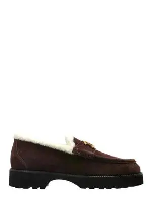 Valentino Garavani Vlogo Signature Shearling-lined Loafers - Brown