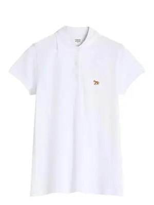 Maison Kitsuné Fox Patch Polo Shirt - White