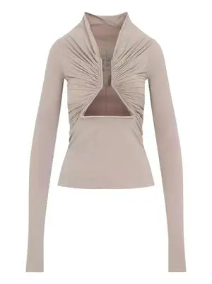 Rick Owens Cut-out Gathered Long Sleeve Top - Pink