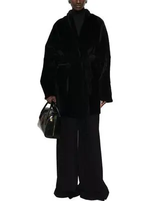 Nour Hammour Raquel Belted Coat - Black