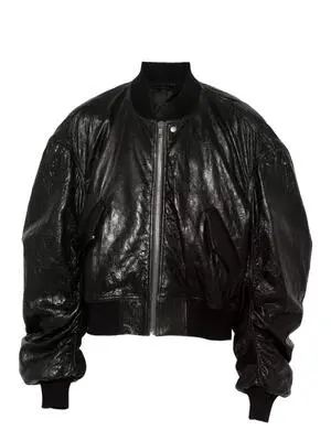 RICK OWENS Rick Owens Crinkled Leather Bomber Jacket