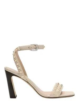 STUART WEITZMAN Perry Stud-embellished Heeled Sandals - Neutrals
