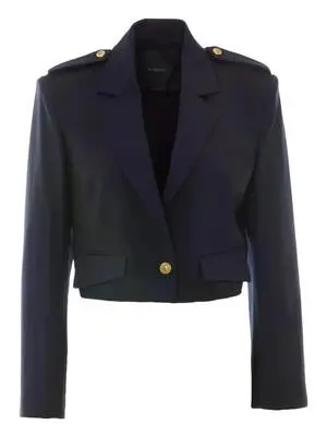 Pinko Epaulette Cropped Jacket - Blue