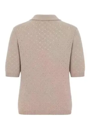 Fabiana Filippi Short-sleeve Pointelle Knit Top - Brown