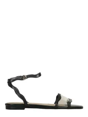 Red Valentino Wavy-strap Transparent Flat Sandals - Black