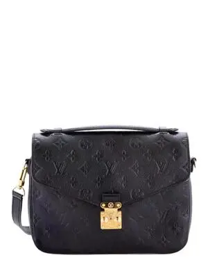 LOUIS VUITTON Pochette Metis Monogram Empreinte Leather Crossbody Bag - Black