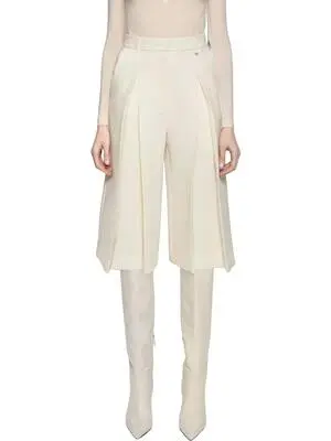 NISSA Tailored High-waist Bermuda Shorts - Neutrals