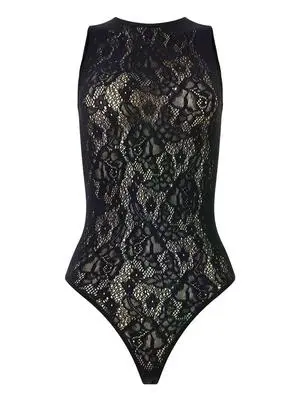 Wolford Infinite Rose Net Bodysuit - Blue