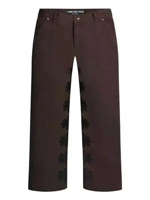 LOSTSHDWS Floral Patchwork Carpenter Trousers - Brown