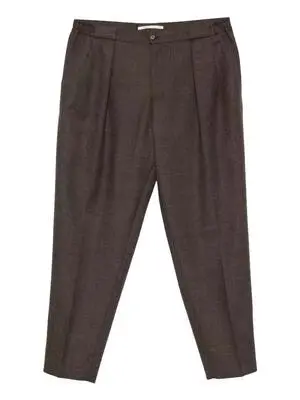 BRIGLIA 1949 Pleated Twill-weave Trousers - Brown