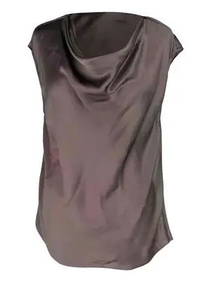 LANVIN Cowl Neck Sleeveless Blouse - Brown