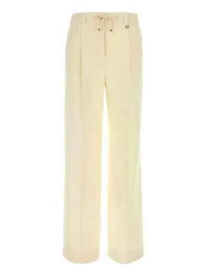 Moncler Wool Gabardine Tailored Trousers - Neutrals