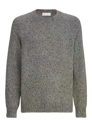 BRUNELLO CUCINELLI Brunello Cucinelli Virgin Wool, Silk, And Cashmere Chiné Sweater