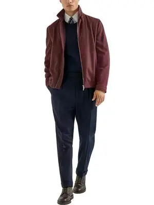 Brunello Cucinelli Virgin Wool Beaver-cloth Bomber Jacket - Red