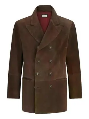 BRUNELLO CUCINELLI Brunello Cucinelli Suede Peak Lapel Outerwear Jacket