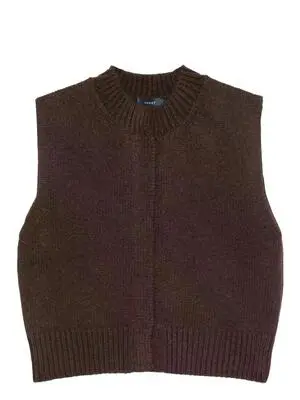 Soeur Ribbed Knit Sleeveless Sweater - Brown